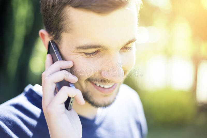 Man talking on the phone. stock photo. Image of digital - 54263748