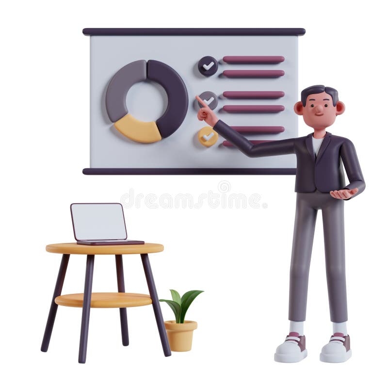 Man Talking Pointing at Presentation on White Board Explaining ...