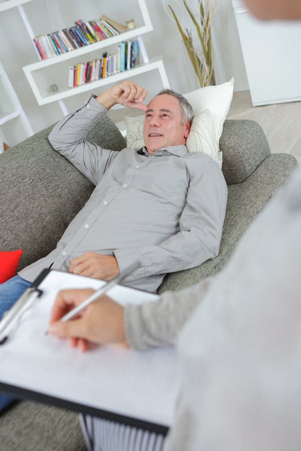 Man Talking about Problems with Psychotherapist Stock Photo - Image of ...