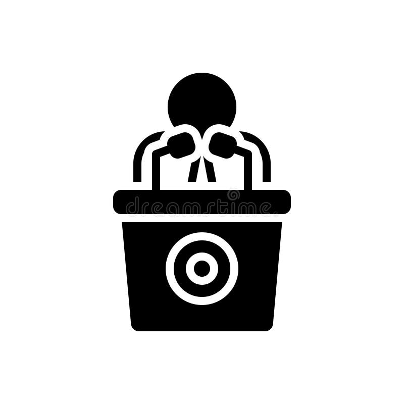 Black Solid Icon for Man Talking by a Speaker, Conference and Debate ...