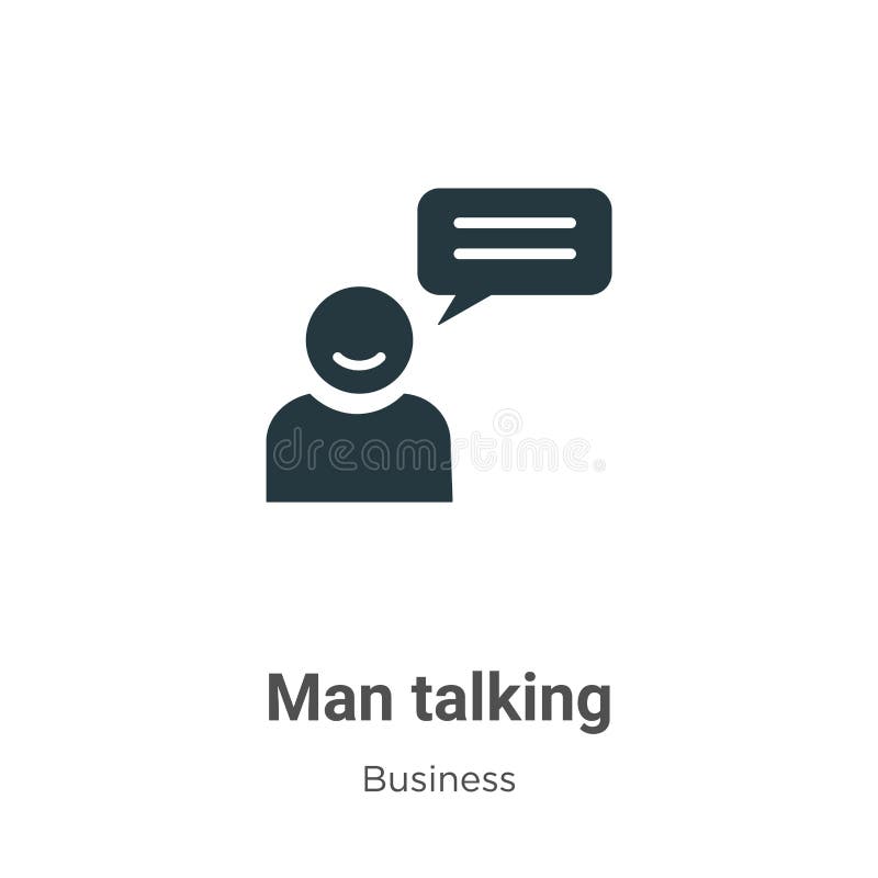 Man Talking Vector Icon on White Background. Flat Vector Man Talking ...
