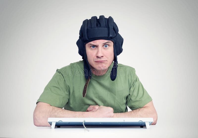 Man Tank Helmet Computer Keyboard Stock Photos - Free & Royalty-Free ...