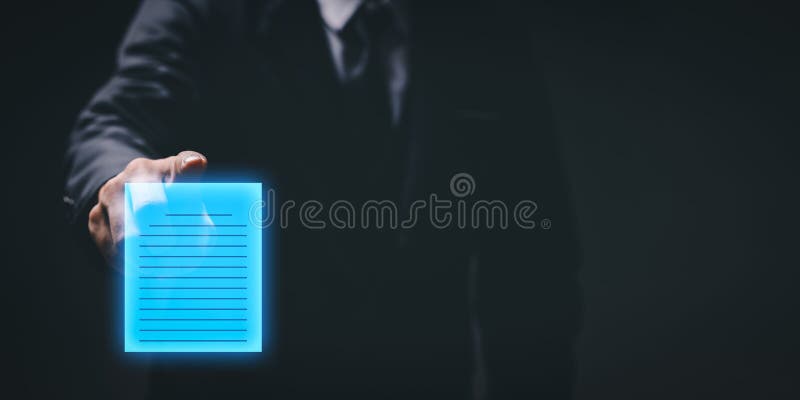 Man Tapping on a 3D Rendered Document - the Concept of E-signing Stock ...