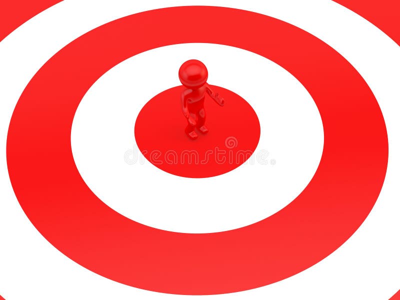 Man on target stock illustration. Illustration of humorous - 24426766