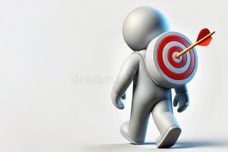 A Man with a Target on His Back and an Arrow in it. Space for Text ...