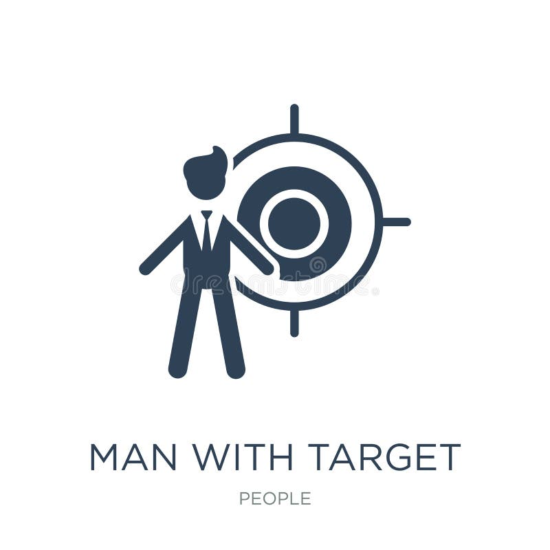 Man with Target Icon in Trendy Design Style. Man with Target Icon ...