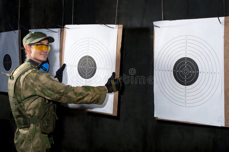 Man with target stock image. Image of male, ammunition - 46005787