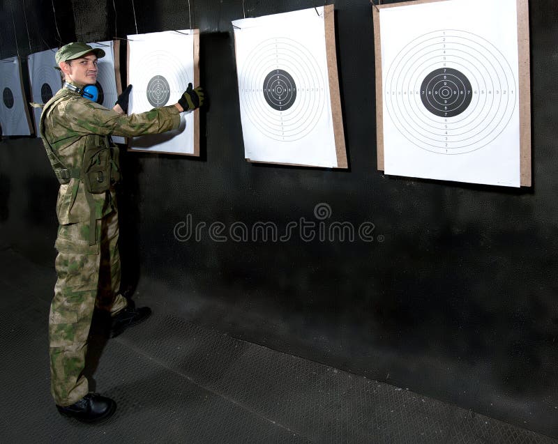 Man with target stock image. Image of hand, concentration - 46005811