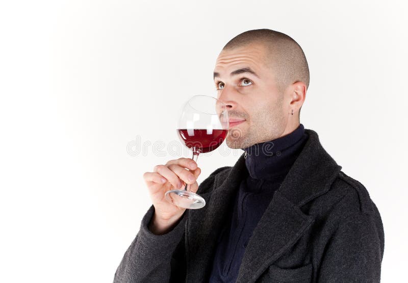 Man taste wine stock image. Image of drink, hand, analyzing - 16500607
