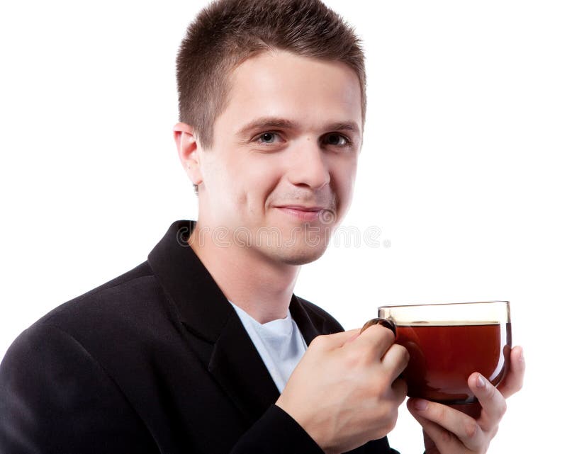 Man and tea stock photo. Image of drink, attractive, lifestyles - 22312120