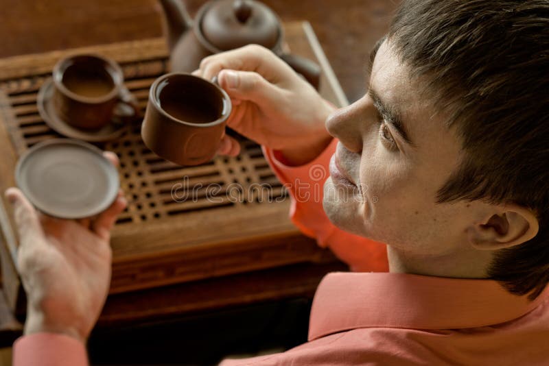 Man with tea stock image. Image of glad, joyful, close - 34574791