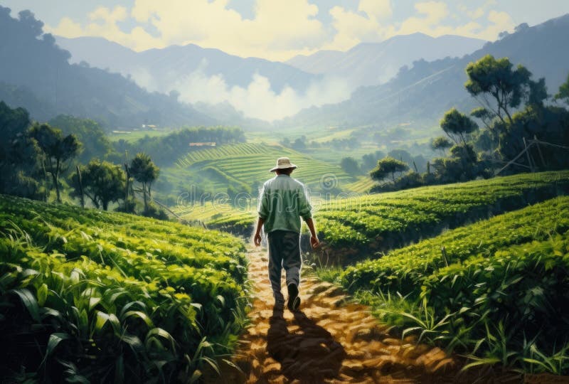 Asian Man Tea Plantation Stock Illustrations – 109 Asian Man Tea ...