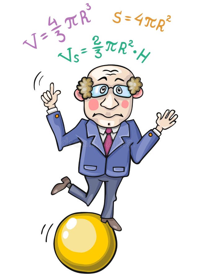 Man Teacher with Sphere and Formulas Stock Vector - Illustration of ...