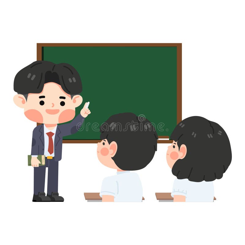 Man Teacher Teaching in Front of Whiteboard Stock Vector - Illustration ...
