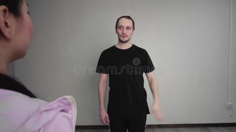 Hip Hop Dance Performed by Man and Woman in the Studio Stock Video ...