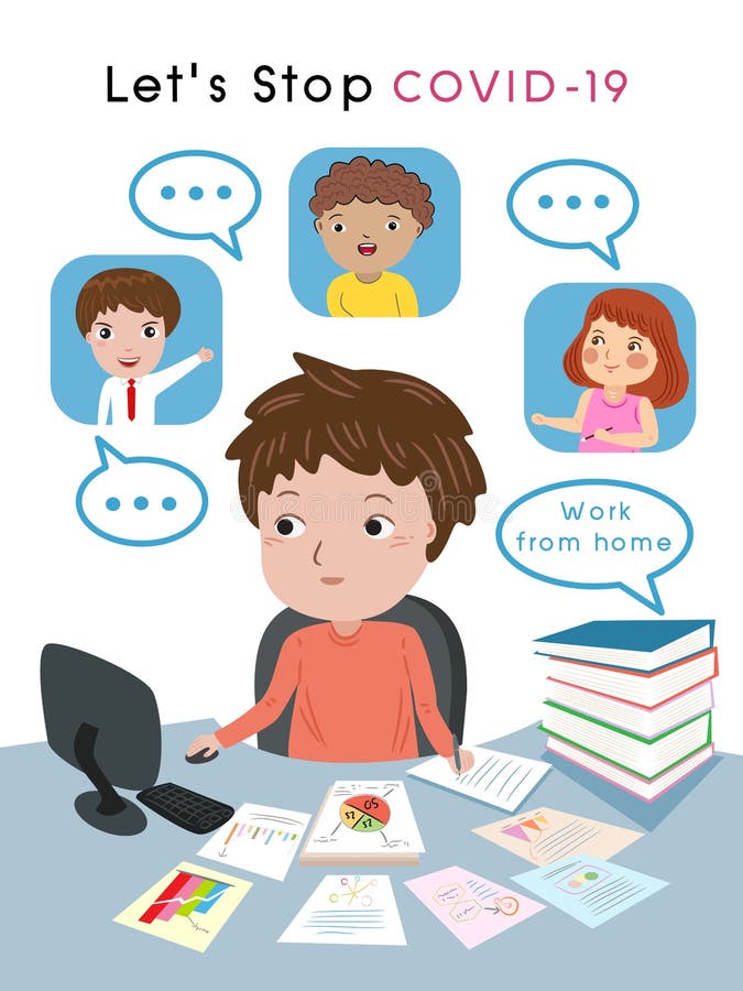 Man and Team Working Online on Laptop Computer,new Normal,work Form ...