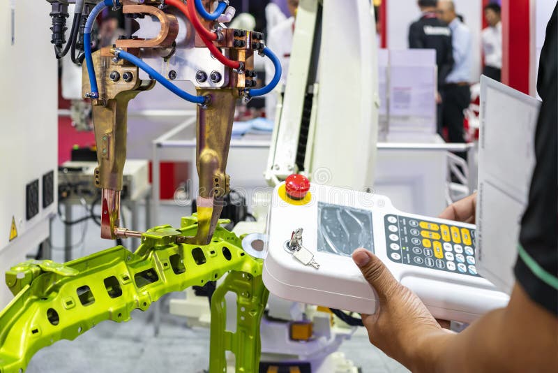 Man Technician Enter Program Command Information Pass Wireless Remote ...