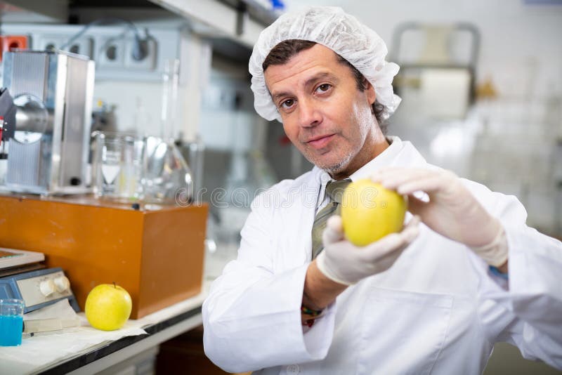 Man Technician Working in Food Testing Laboratory Stock Image - Image ...