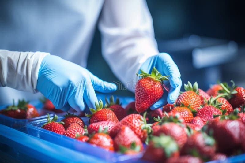 Man Technologist Working at Fruit Warehouse Checking Quality Control ...