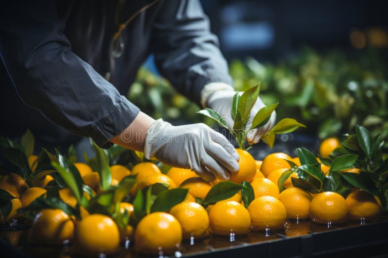 Man Technologist Working at Fruit Warehouse Checking Quality Control ...