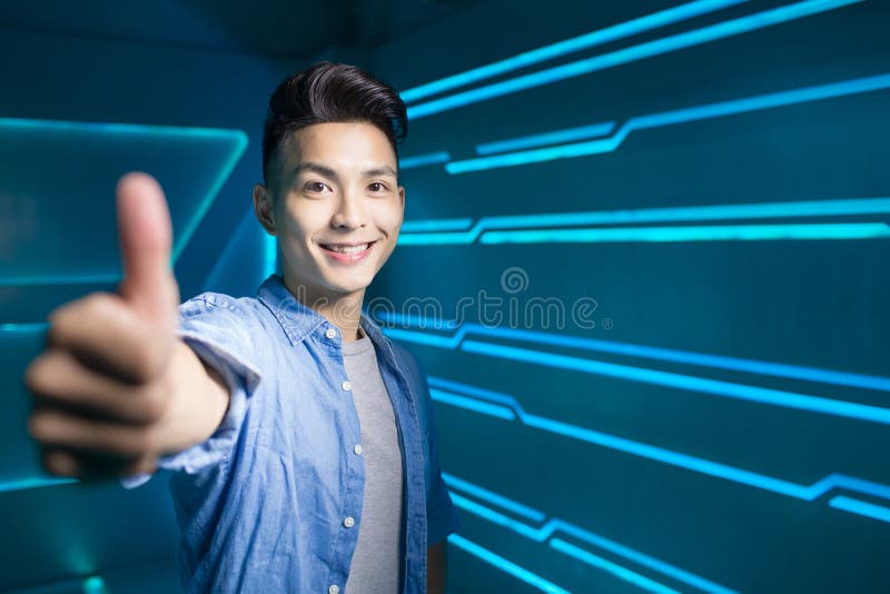 Man on Technology Background Stock Image - Image of creativity ...