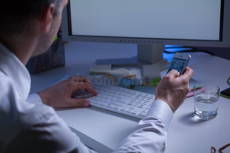 Man and technology stock image. Image of busy, work, shift - 60602735
