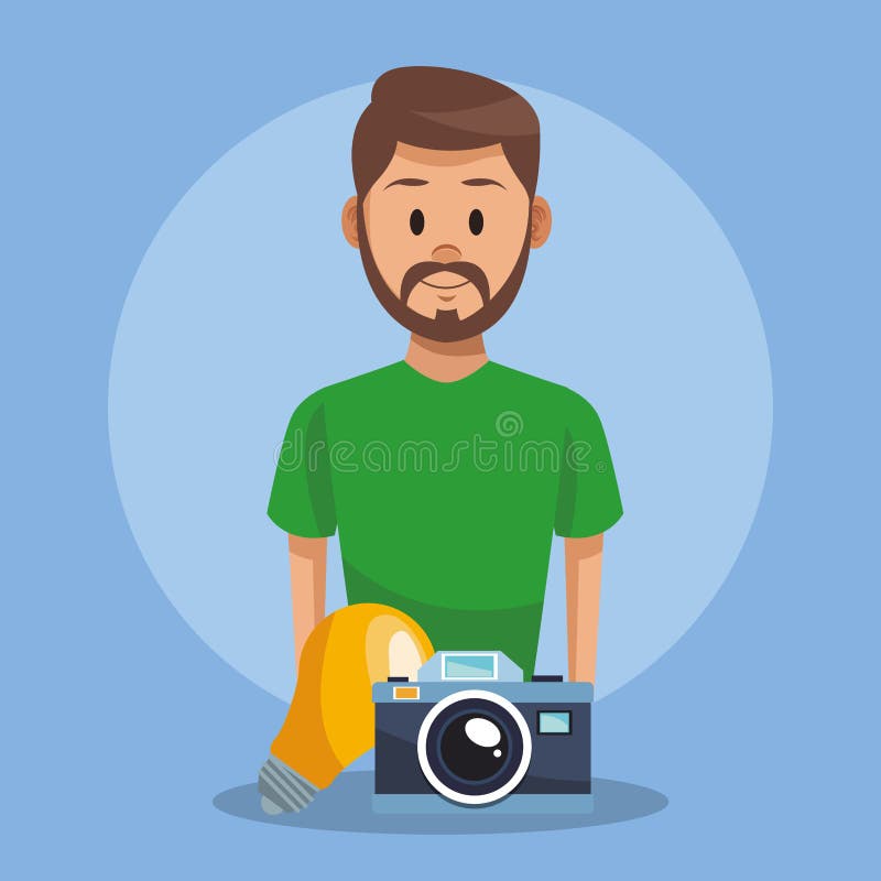 Man and technology stock vector. Illustration of global - 126248304