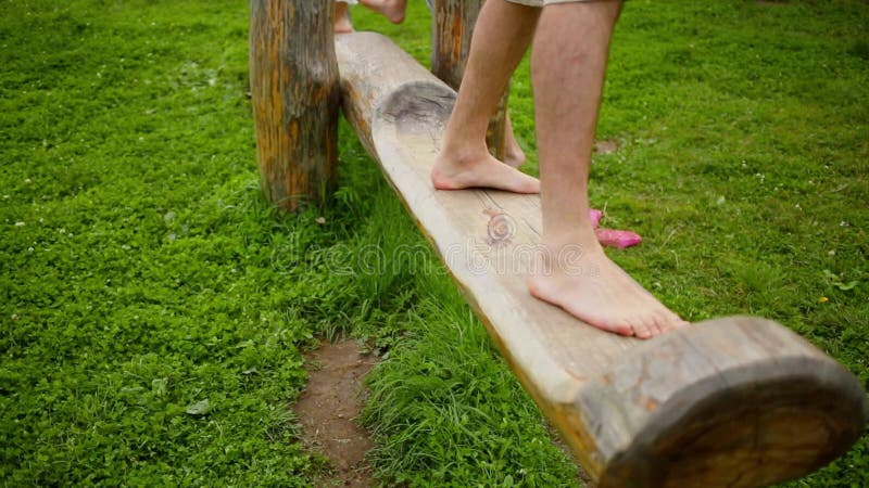 Man Teeters on Swing with Young Girl at Summer Stock Video - Video of ...