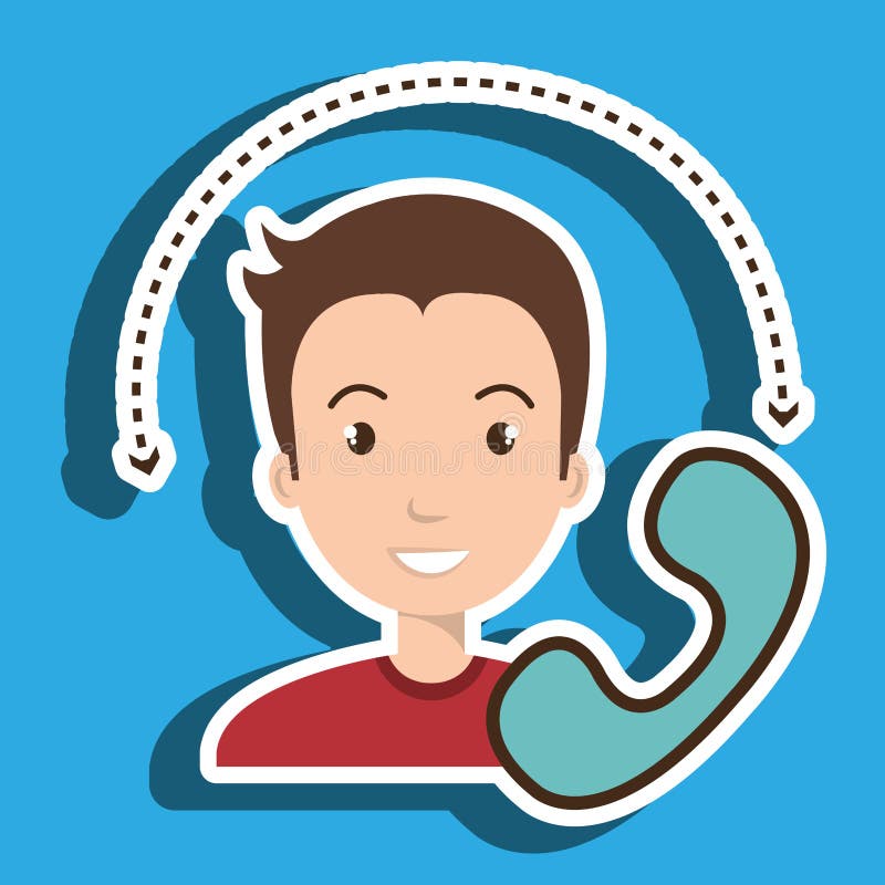 Man telephone call retro stock illustration. Illustration of connection ...