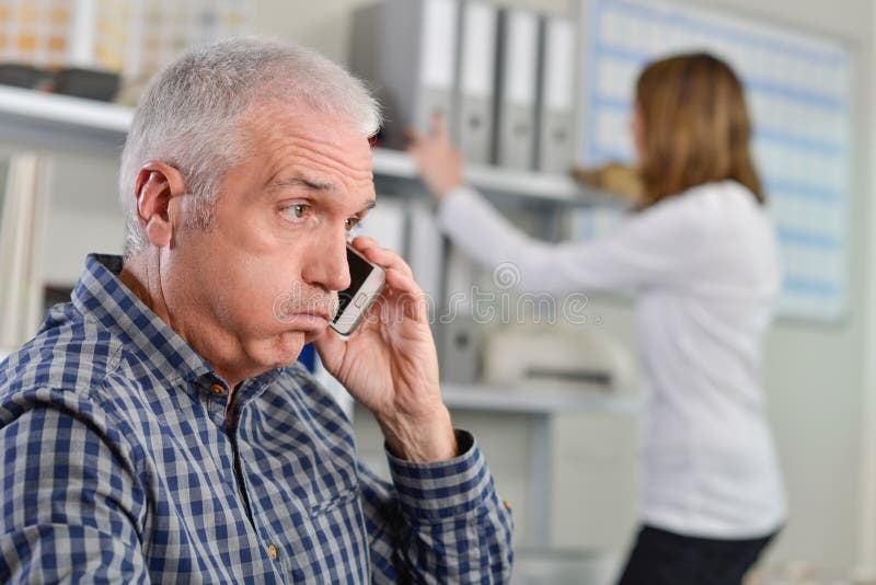 Man on Telephone Exasperated Expression Stock Photo - Image of call ...