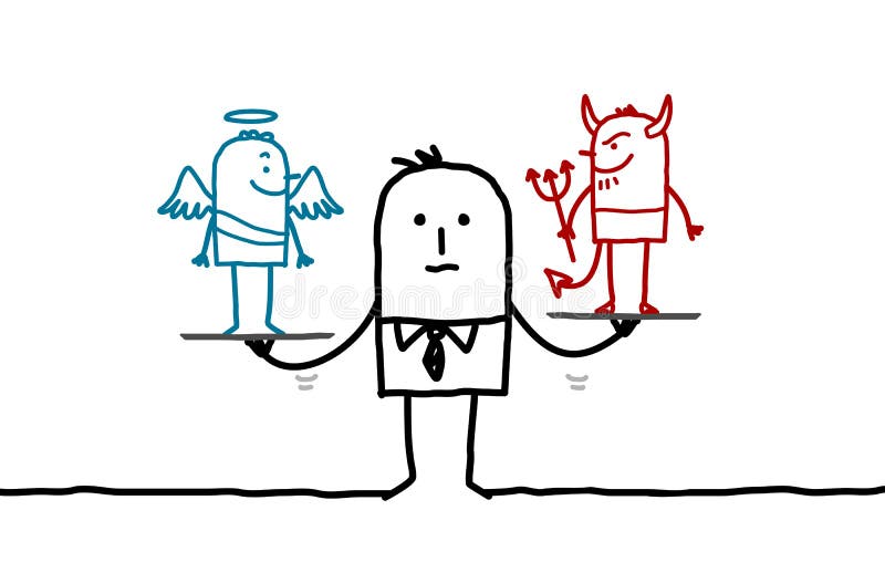 Man & temptation stock vector. Illustration of tempted - 33922017