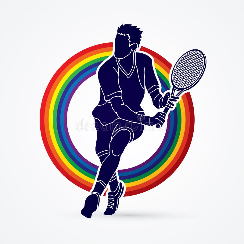 Man tennis player action stock vector. Illustration of body - 85137604