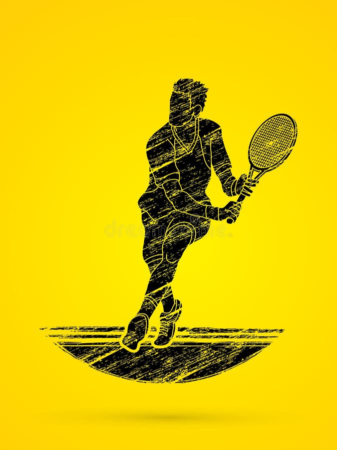 Man tennis player action stock vector. Illustration of match - 85139239