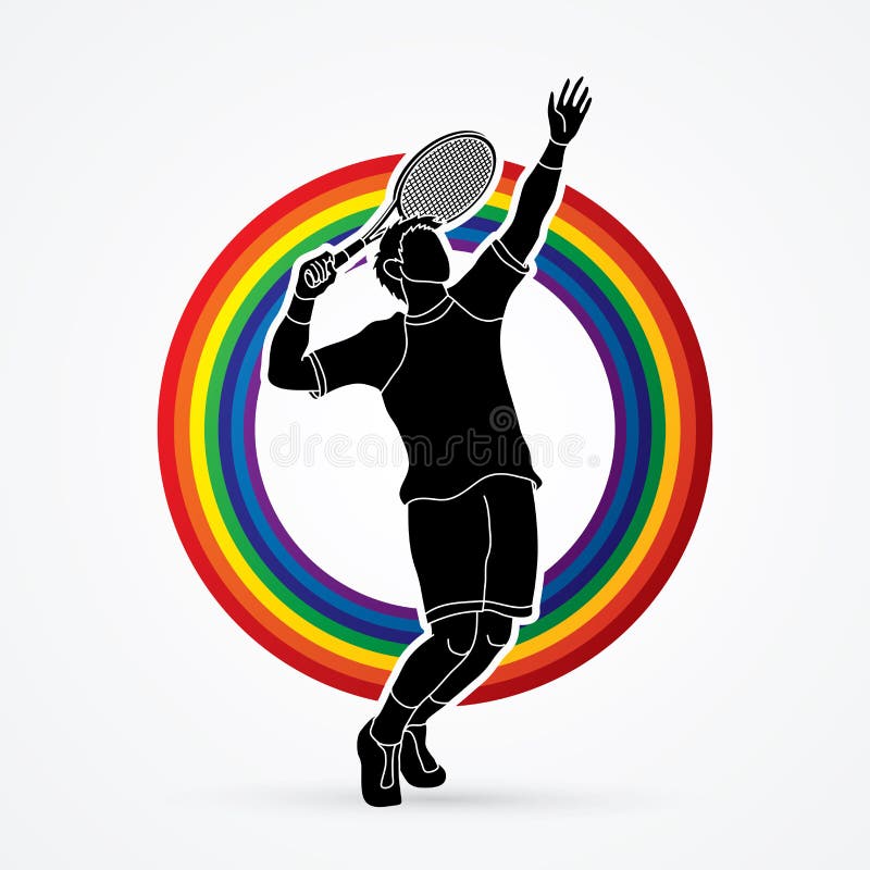 Man tennis player serve stock vector. Illustration of grand - 85225382