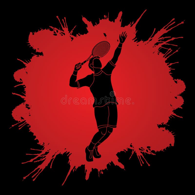 Man tennis player serve stock vector. Illustration of isolated - 85236654