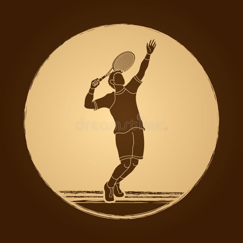 Man tennis player serve stock vector. Illustration of backhand - 85236717