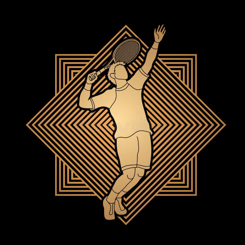 Man tennis player serve stock vector. Illustration of backhand - 85261396