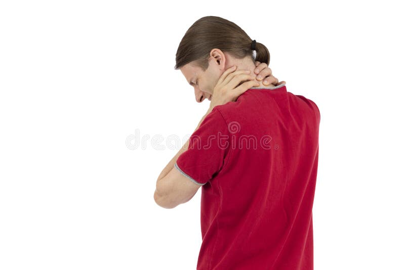 Man with a tense neck stock image. Image of neck, tense - 49013467
