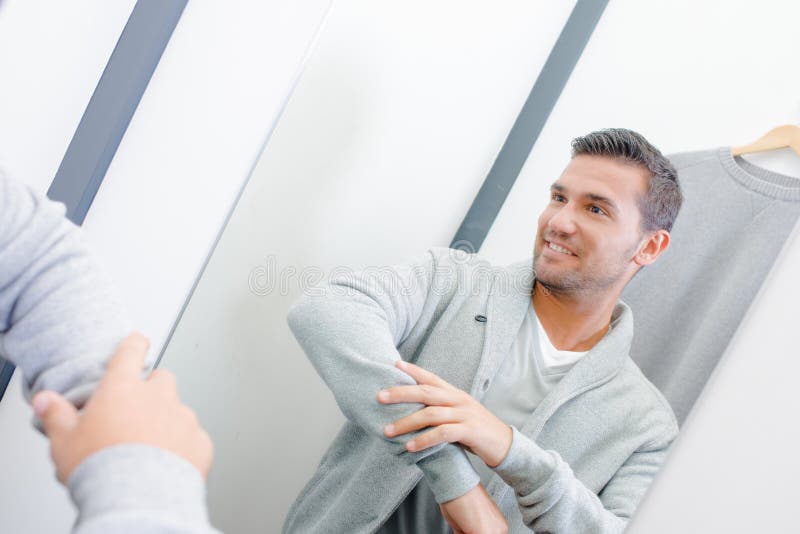 Man testing casual suit stock image. Image of employee - 100428987