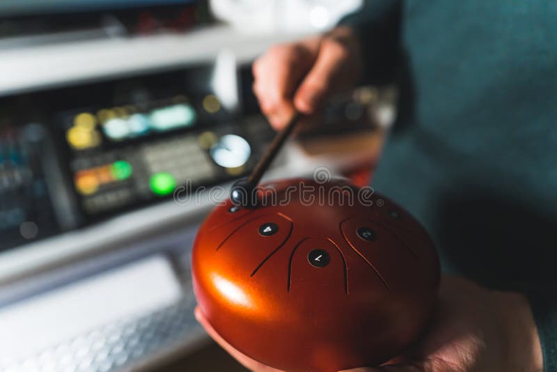 Man Testing Happy Steel Drum with Multi-notes with His Musical System ...