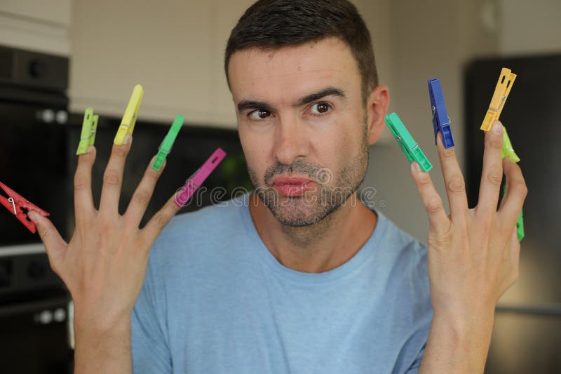 Man testing his own vision stock photo. Image of human - 329478172