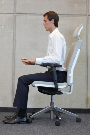 Man testing office chair stock photo. Image of correct - 56264672