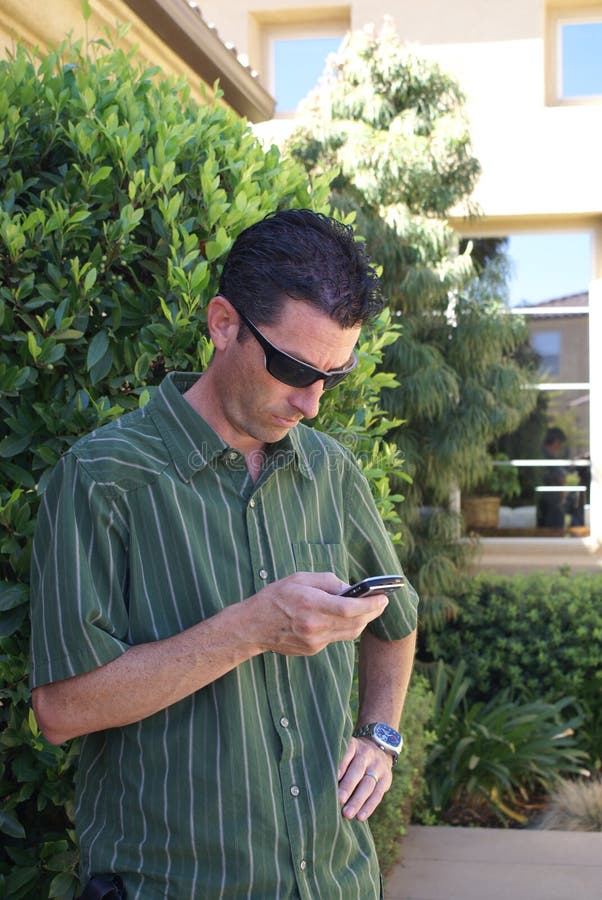 Man Texting stock photo. Image of business, working, sunglasses - 11159366