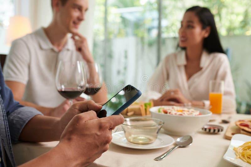 People Talking at Dinner Table Stock Image - Image of friend, smile ...