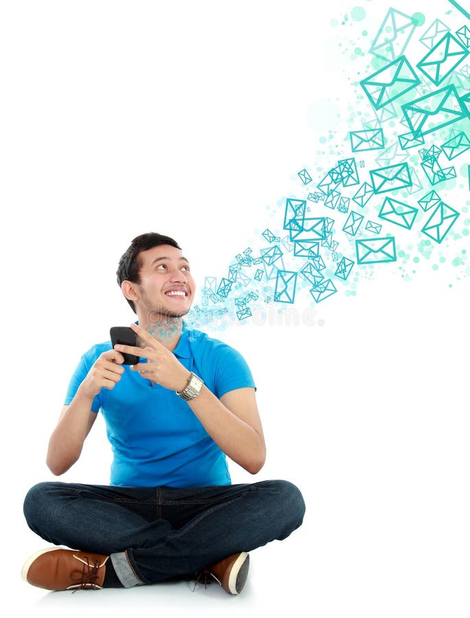 Man texting message stock image. Image of happy, face - 31756299