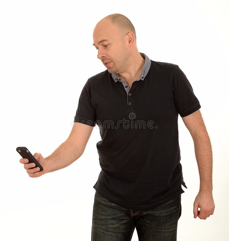 Bald Men Side View Standing