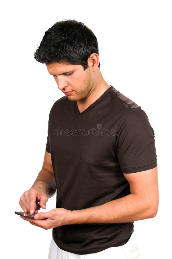 Man Texting on Smartphone stock image. Image of technology - 45430293