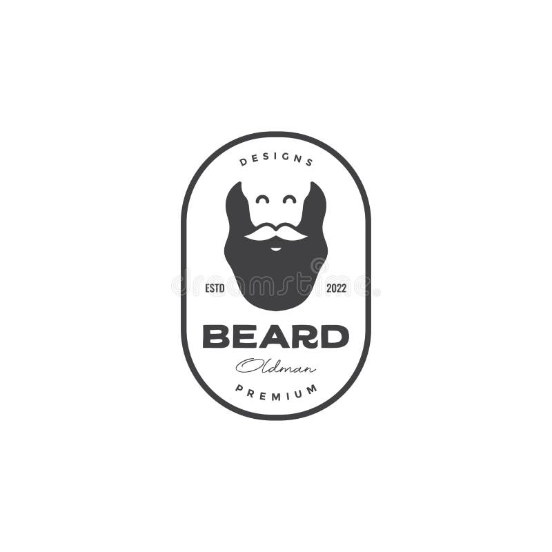 Man with Thick Beard Badge Logo Stock Vector - Illustration of ...