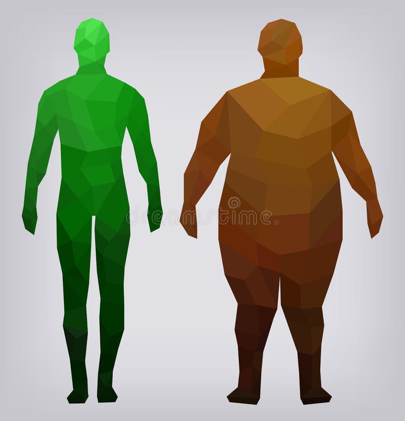 Man Thin Thick Health Facets Styling Vector Stock Vector - Illustration ...