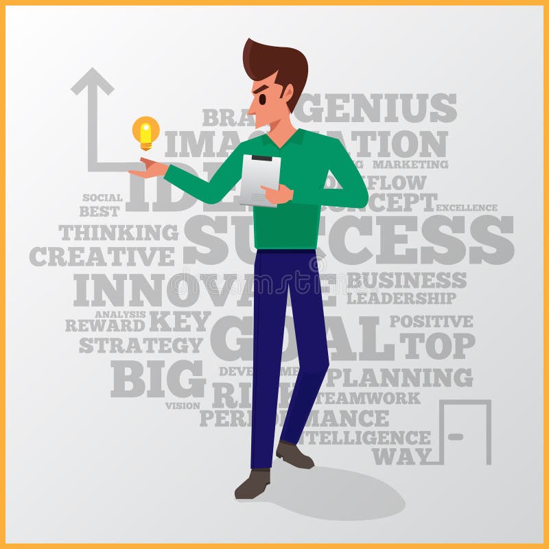 Man think stock vector. Illustration of conceptual, gallery - 61366860